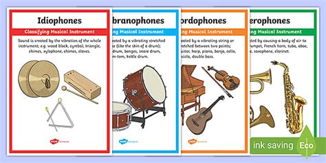 Classifying Musical Instruments Posters Teacher Made