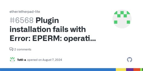 plugin installation fails with error eperm operation not permitted