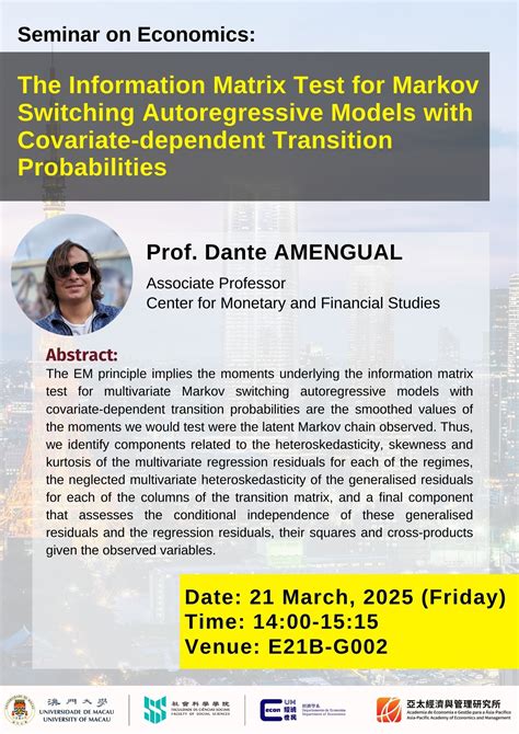 Fss Deco Seminar The Information Matrix Test For Markov Switching Fss Deco Seminar The Information Matrix Test For Markov Switching