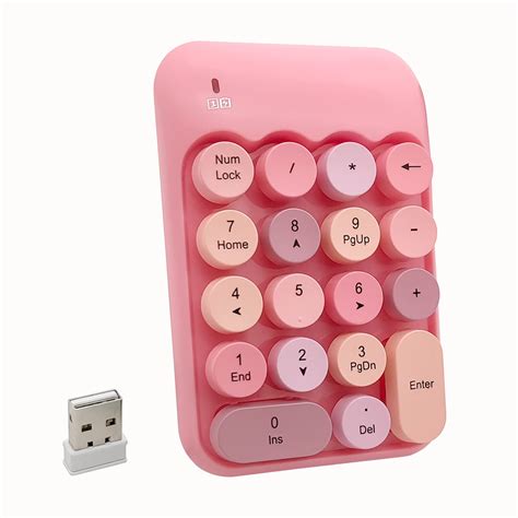 Seaciyan Wireless Number Pad Ergonomic Cute Colorful Retro Mini Portable Numeric Keypad G