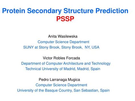 Ppt Protein Secondary Structure Prediction Pssp Powerpoint Presentation Id1340342