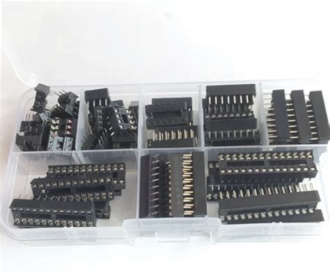66pcs Dip Ic Sockets Solder Type 6 Pin 28 Pin Socket Kit 8 Chip Socket Sm Components