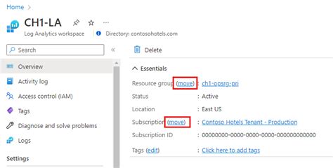Move A Log Analytics Workspace In Azure Monitor Azure Monitor Microsoft Learn