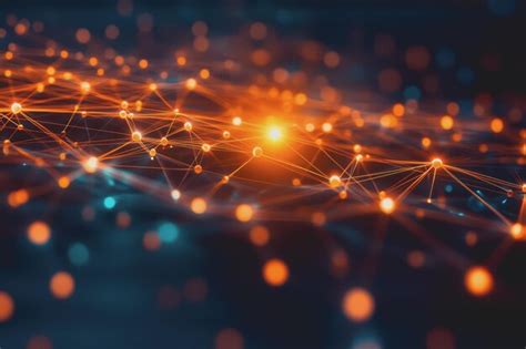 A Beautiful Abstract Digital Technology Background With Colorful Network Connection Lines