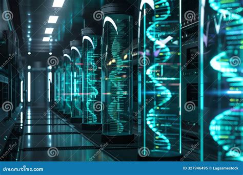 Futuristic Cpu Database Data Center Quantum Processor In Global Computer Network Stock