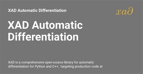 Xad Automatic Differentiation