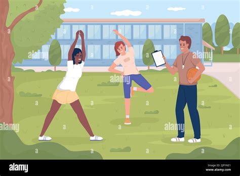 Girls Physical Education School Stock Vector Images Alamy