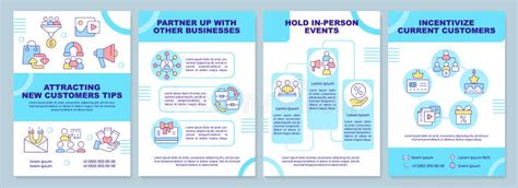 Attracting New Customers Tips Brochure Template Stock Vector