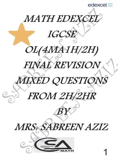 Math Final Revision For Igcse O Levels Part 5 From 2hr Pdf