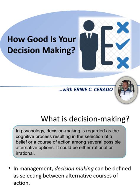 How Good Is Your Decision Making Lecture Pdf Decision Making