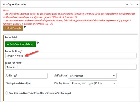 Woocommerce Price And Measurement Calculator By Formula Plugin