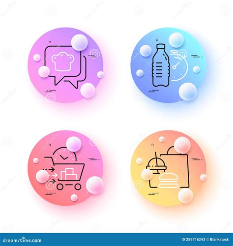 Fast Food Food Delivery And Cooking Hat Minimal Line Icons For Web