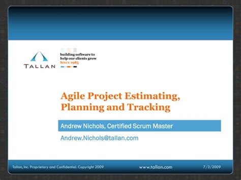 Agile Planning Estimation And Tracking Ppt