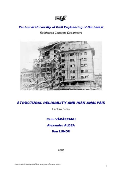 Pdf Structural Reliability And Risk Analysis