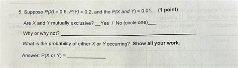 solved suppose p x 0 6 p y 0 2 ﻿and the and y 1