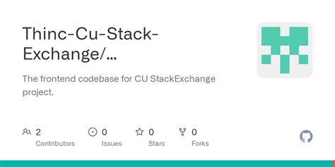 GitHub Thinc Cu Stack Exchange Cu Problem Exchange The Frontend