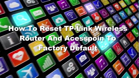How To Reset TP Link Wireless Router And Acesspoin To Factory Default YouTube