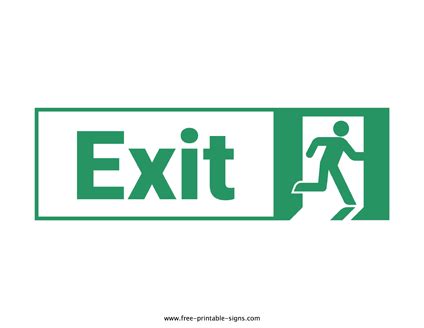 Printable Exit Sign Template Free Printable Signs