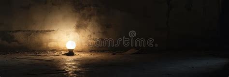 In A Dark Empty Room A Small Light Source Casts A Warm Glow Evoking