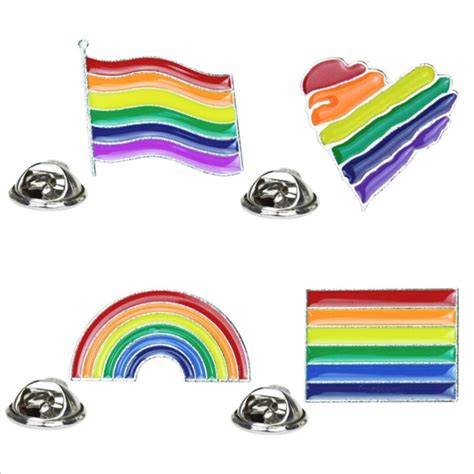 Rainbow Pins Lgbt Badge Heart Finger Flag Rainbow Vicedeal