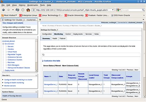 Setting Up Configuring And Using An Oracle WebLogic Server Cluster