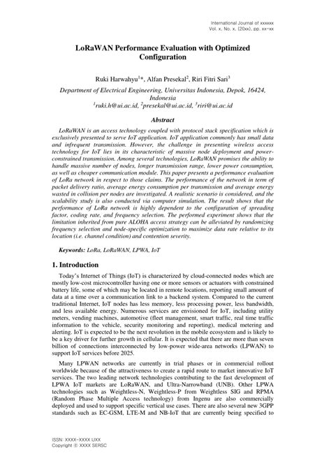 Pdf Lorawan Performance Evaluation With Optimized Configuration