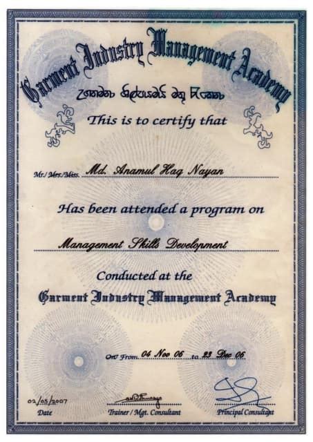 Management Skills Development Program Training Certificate Pdf
