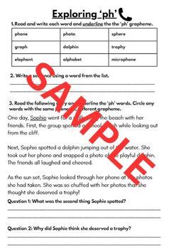 Digraphs Ch Wh Th Sh Ph Ng Qu No Prep Worksheets Comprehension