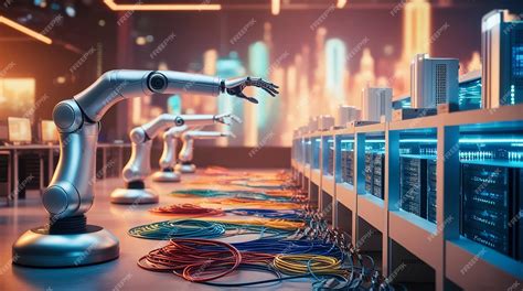 Industrial Technology The Robot For Smart Manufacturing Process Premium Ai Generated Image