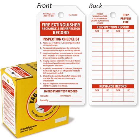 Fire Extinguisher Tags Fire Extinguisher Inspection Tags