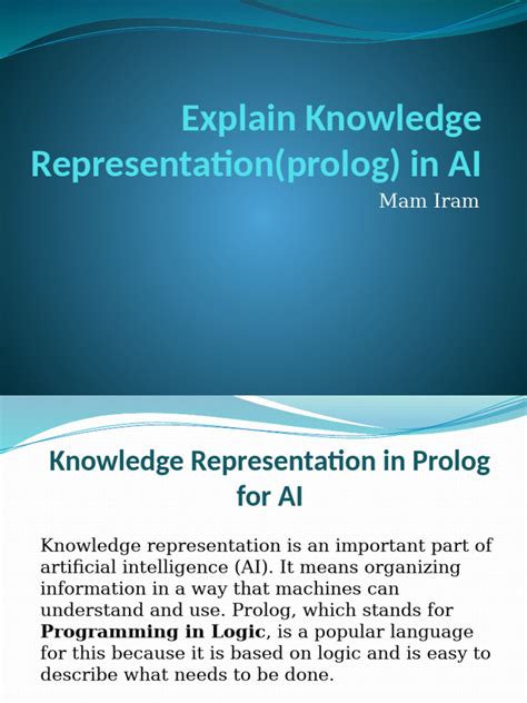 Explain Knowledge Representation Prolog In Ai Pdf Knowledge Representation And Reasoning