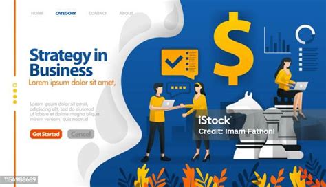 체스와 돈을 가진 사업 전략 마케팅 계획 벡터 일러스트 레이 션 개념은 방문 페이지 템플릿 Ui Ux 웹 모바일 앱 포스터 배너