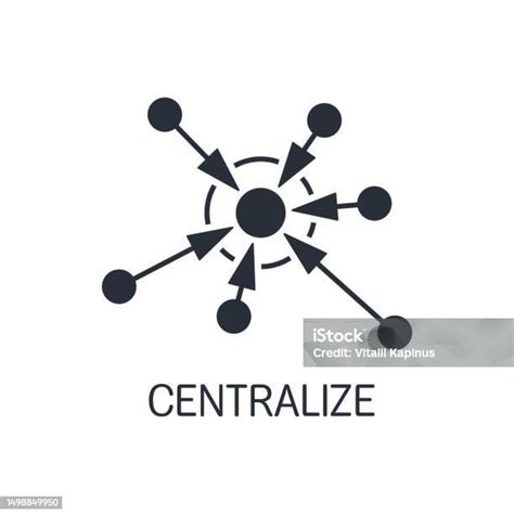 Centralization Concentrationvector Linear Icon Isolated On White