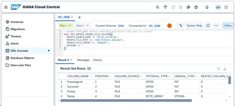 Explore SAP HANA Cloud SAP HANA Database SQL On Files SAP Tutorials