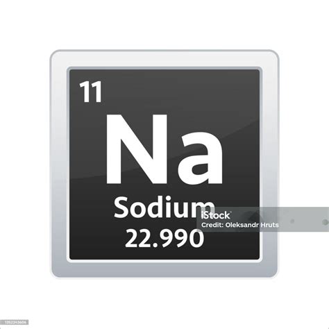 Simbol Natrium Unsur Kimia Dari Tabel Periodik Ilustrasi Stok Vektor