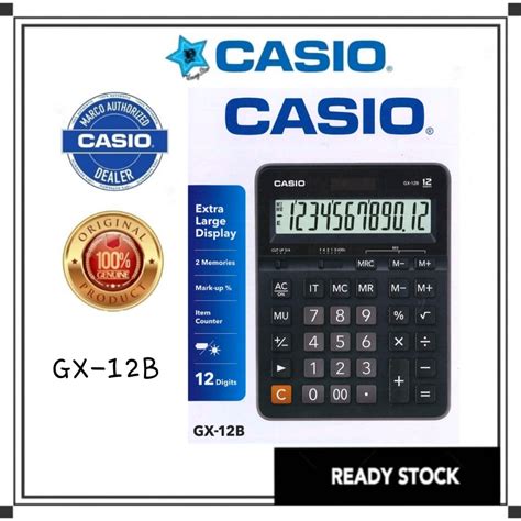 Casio Gx 12b Extra Large Calculator 12 Digit 2 Way Power Shopee Malaysia