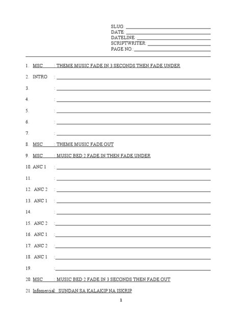 Journalism Script Pdf