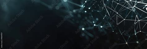 Futuristic Digital Network Visualization With Glowing Nodes And Lines Representing Data