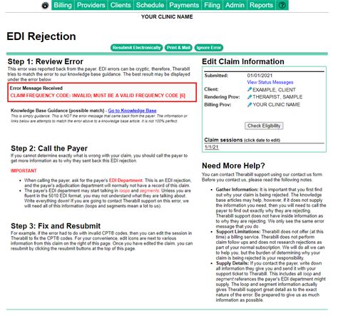 535 Claim Frequency Code Therabill