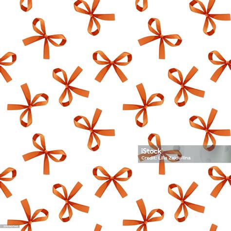 귀여운 빨간 리본과 머리 리본이 있는 완벽 한 패턴입니다 흰색 배경에 나비 패턴 빈티지 축하 개념 파티 장식 어린이와 성인을 위한 파스텔 삽화 0명에 대한 스톡 벡터 아트