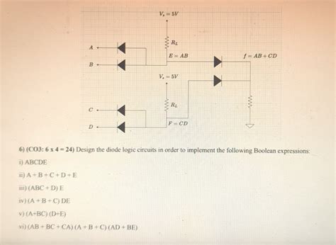 Co3 6×424 ﻿design The Diode Logic Circuits In