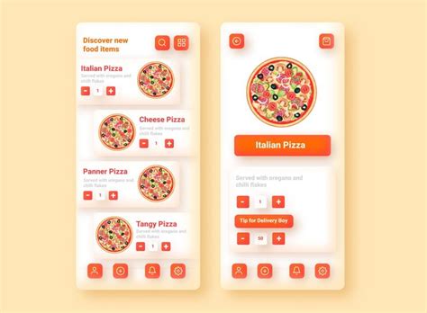 Pizza App Ui Design Claymorphism App Ui Design Pizza Delivery App Ui Design