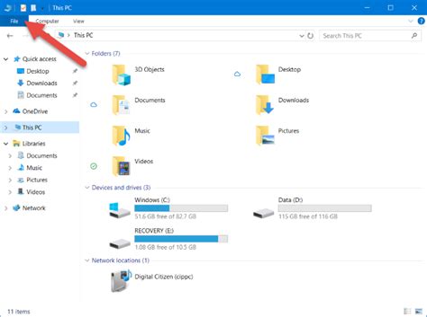 5 Things You Can Do From File Explorer S File Menu Digital Citizen