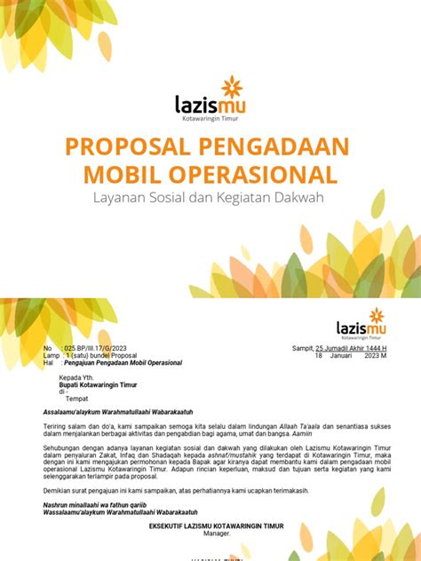 Proposal Pengadaan Mobil Operasional Pdf