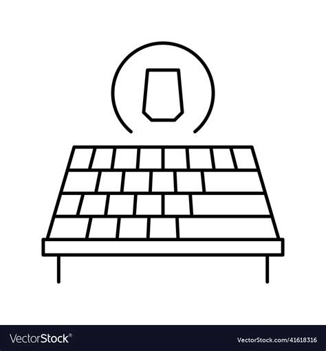 Asphalt Shingles Roof Line Icon Royalty Free Vector Image