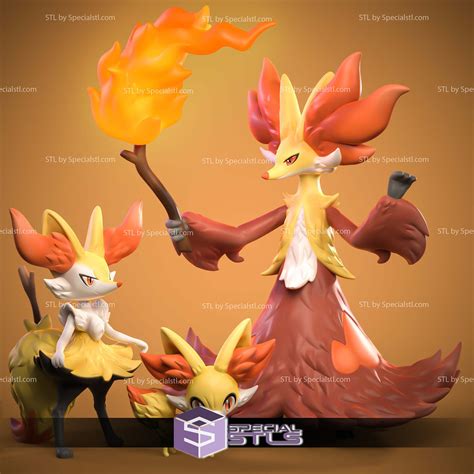 Pokemon Collection Fennekin Evolution 3d Printer Files Specialstl