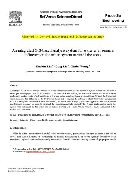 An Integrated Gis Based Analysis System For Water Environment Influence