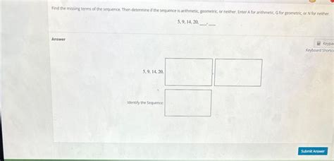 Solved Find The Missing Terms Of The Sequence Then
