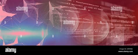 Computer Code And Network Of Connections Over Gradient Background Program Coding Concept Stock