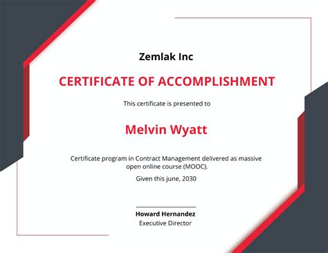 Free Contract Management Certificate Template To Edit Online